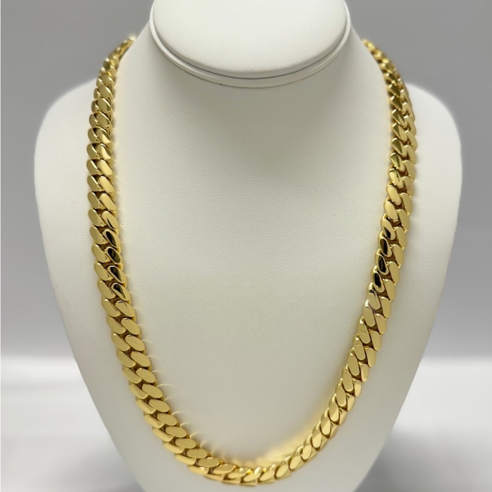 Cz Diamond Miami Cubian Chain Stamp 14k Gold Plated 5… - Gem